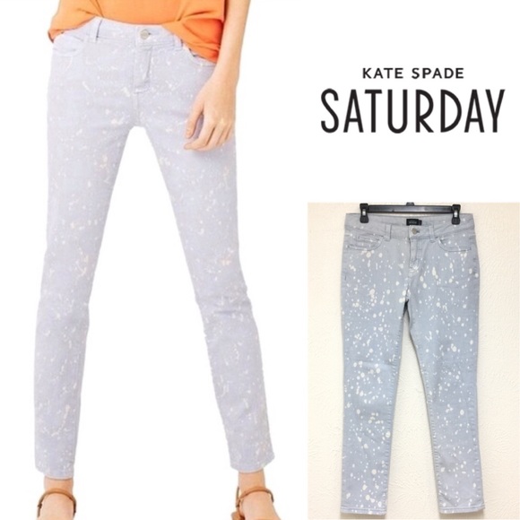 kate spade | Jeans | Kate Spade Saturday Blue Splatter Skinny Jeans 27 ...